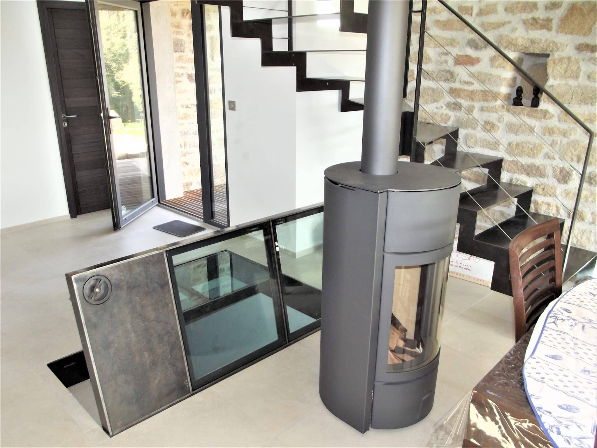 Trappe sur vérin verre - Métal Design